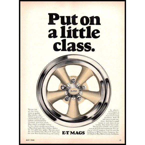 E-T Mags | Art | 968 Et Mags Super Mag Wheels Vintage Print Ad Put On A ...